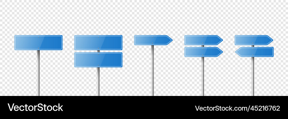 Blue glossy warning danger stop sign frame Vector Image