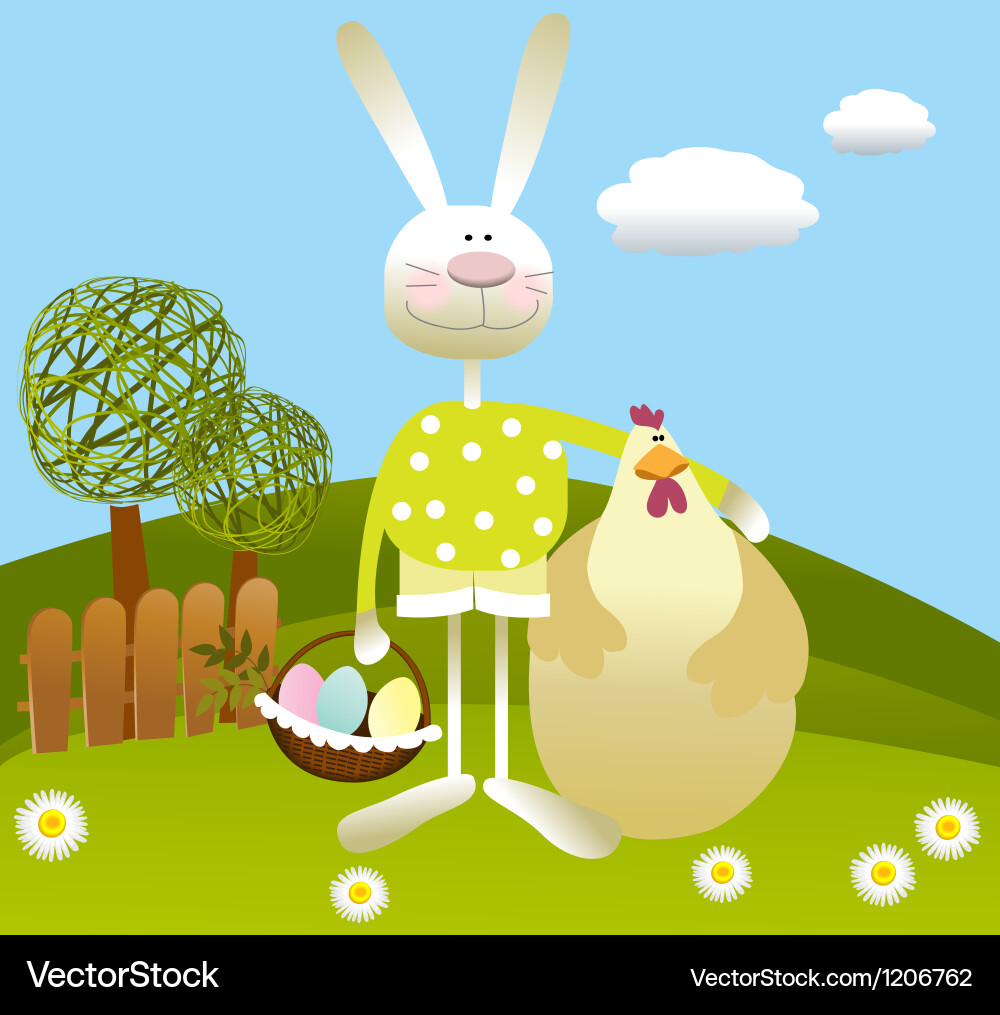 Cartoon easter background Royalty Free Vector Image