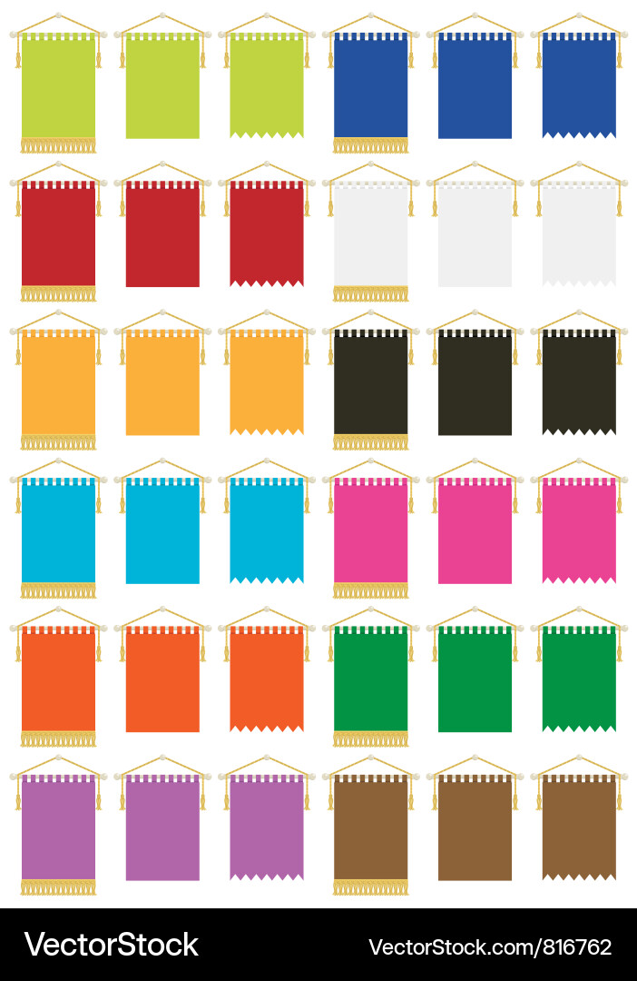 Colorful Pennant Set Royalty Free Vector Image