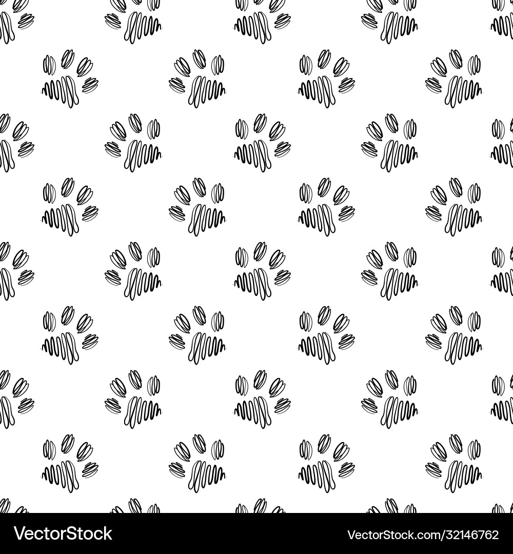 Cute Paw Print Pattern Royalty Free Vector Image