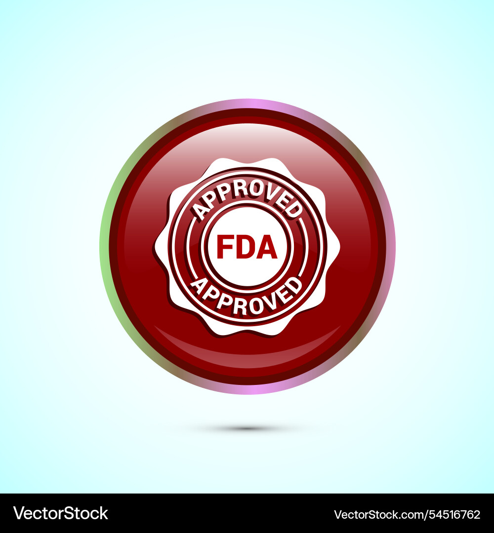 Fda approved icon food and drug administration Vector Image
