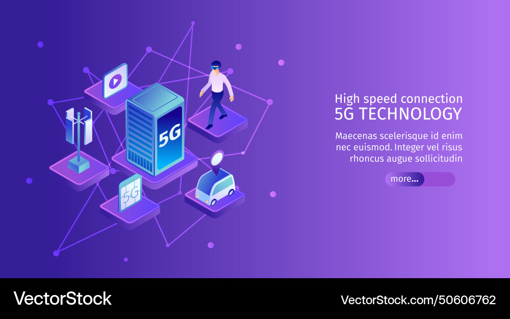 High speed 5g banner Royalty Free Vector Image
