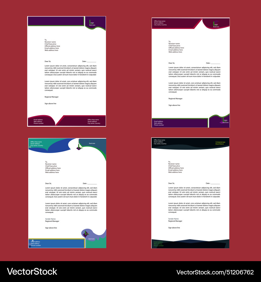 Letterhead-set 6 Royalty Free Vector Image - VectorStock