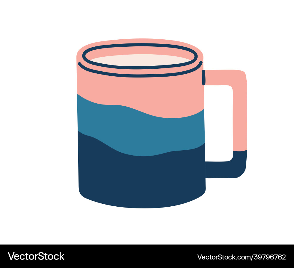 Modern ceramic tea mug or coffee cup Royalty Free Vector