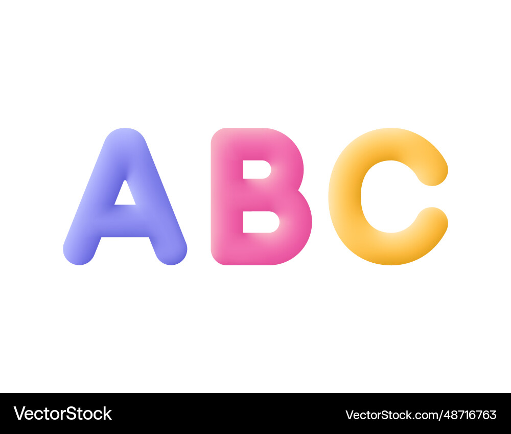 Abc letters alphabets education concept 3d Vector Image