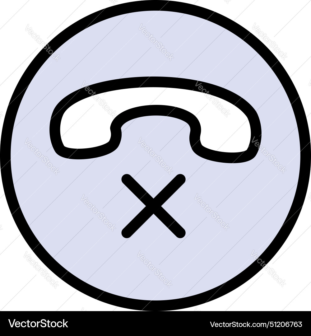 Decline phone call icon reject feature ending Vector Image