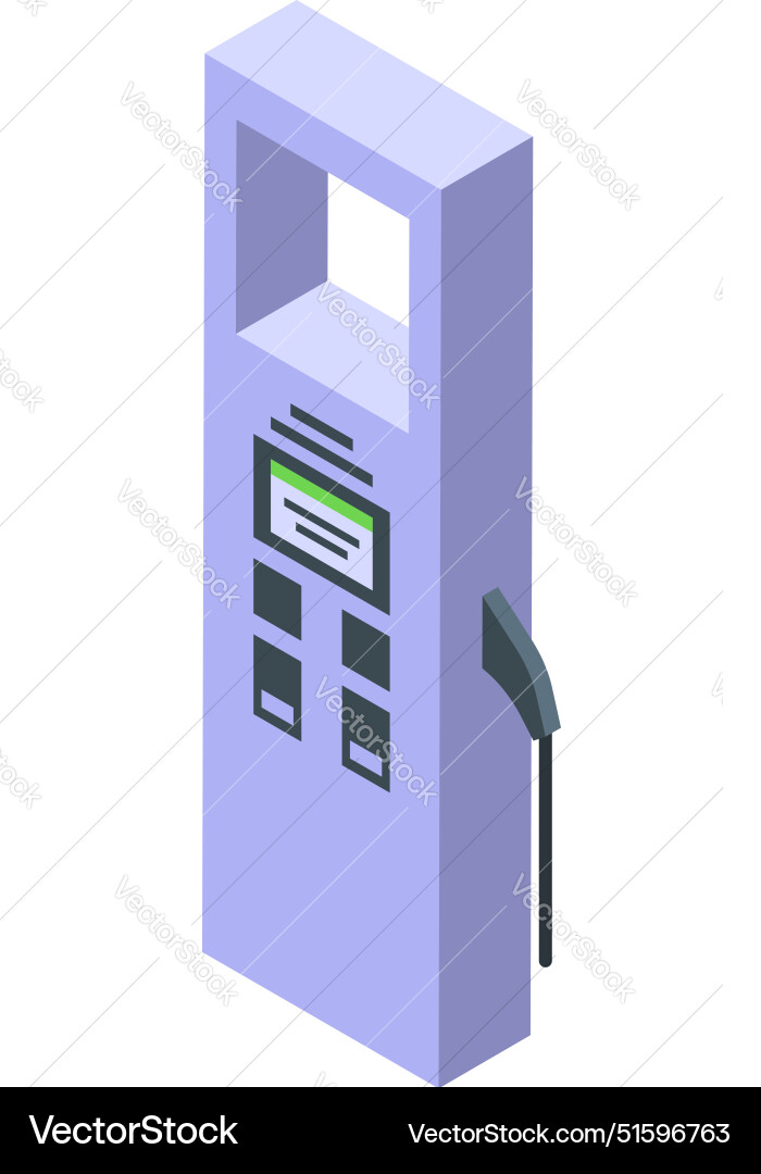Electric vehicle charger station displaying Vector Image