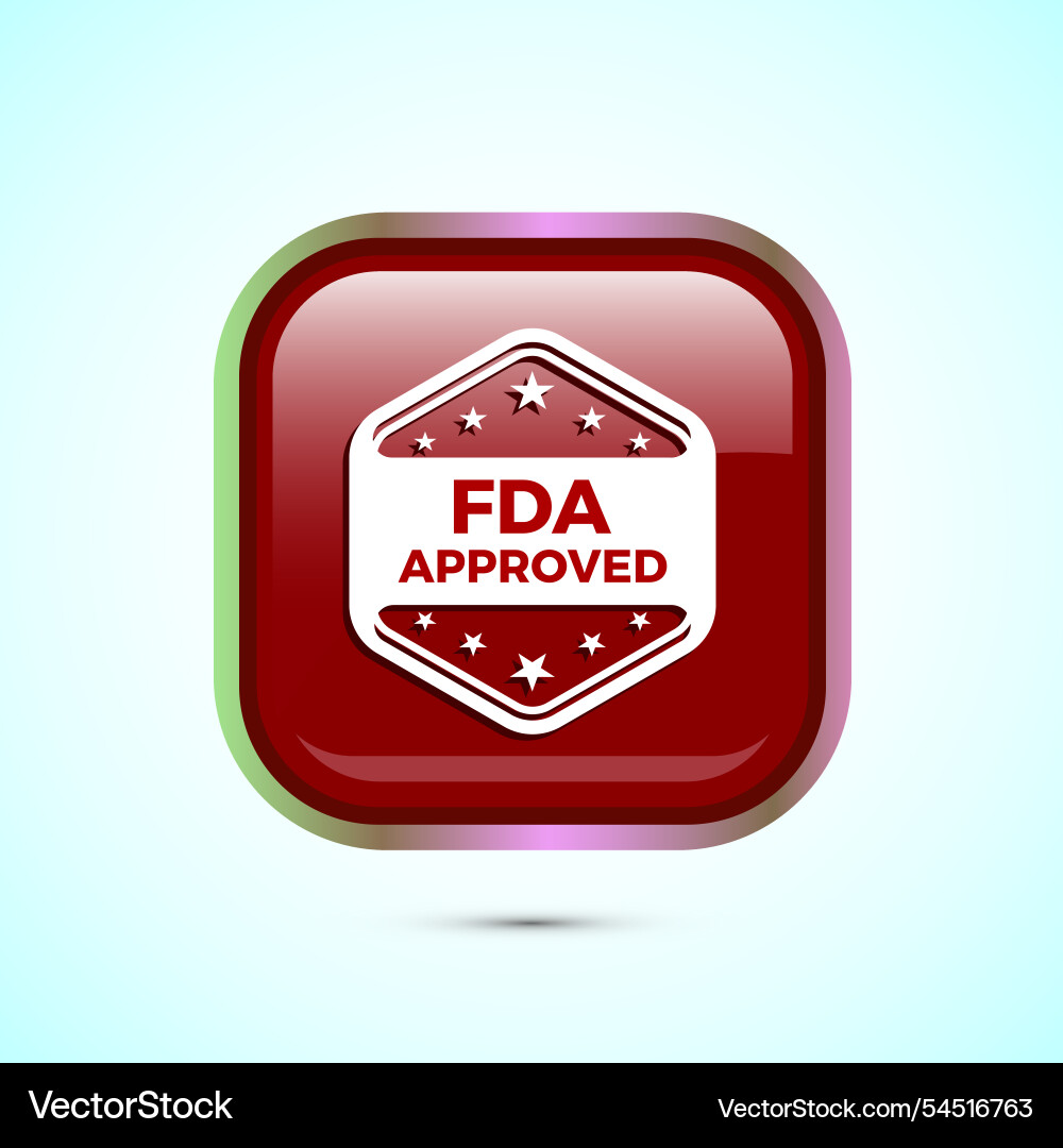 Fda approved icon food and drug administration Vector Image