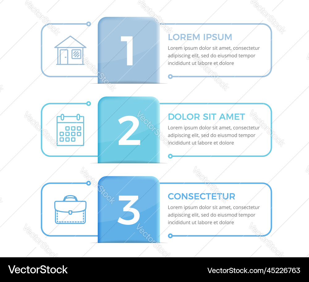 Infographic template with 3 options Royalty Free Vector