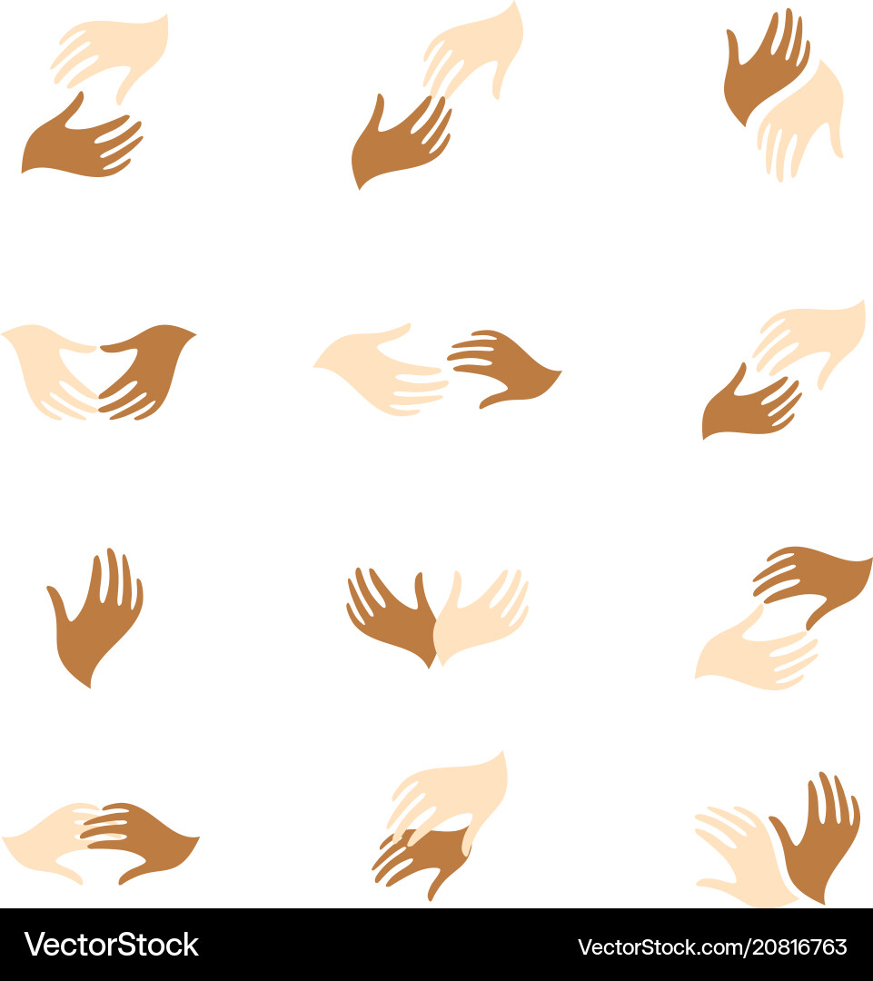 Logo hands union Royalty Free Vector Image - VectorStock