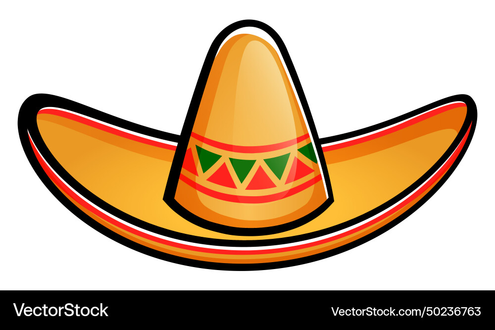 Mexican hat or sombrero cartoon Royalty Free Vector Image