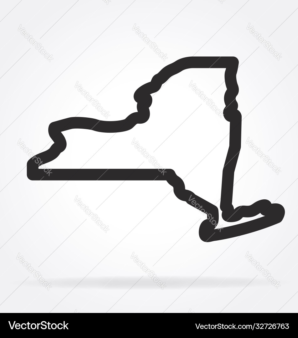 New york ny state map outline simplified Vector Image