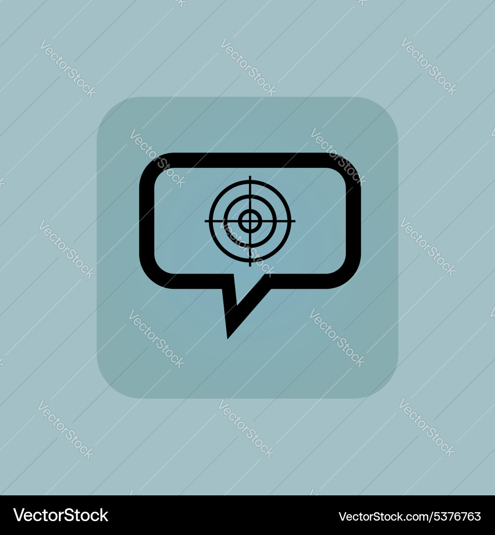 Pale blue aim message icon Royalty Free Vector Image