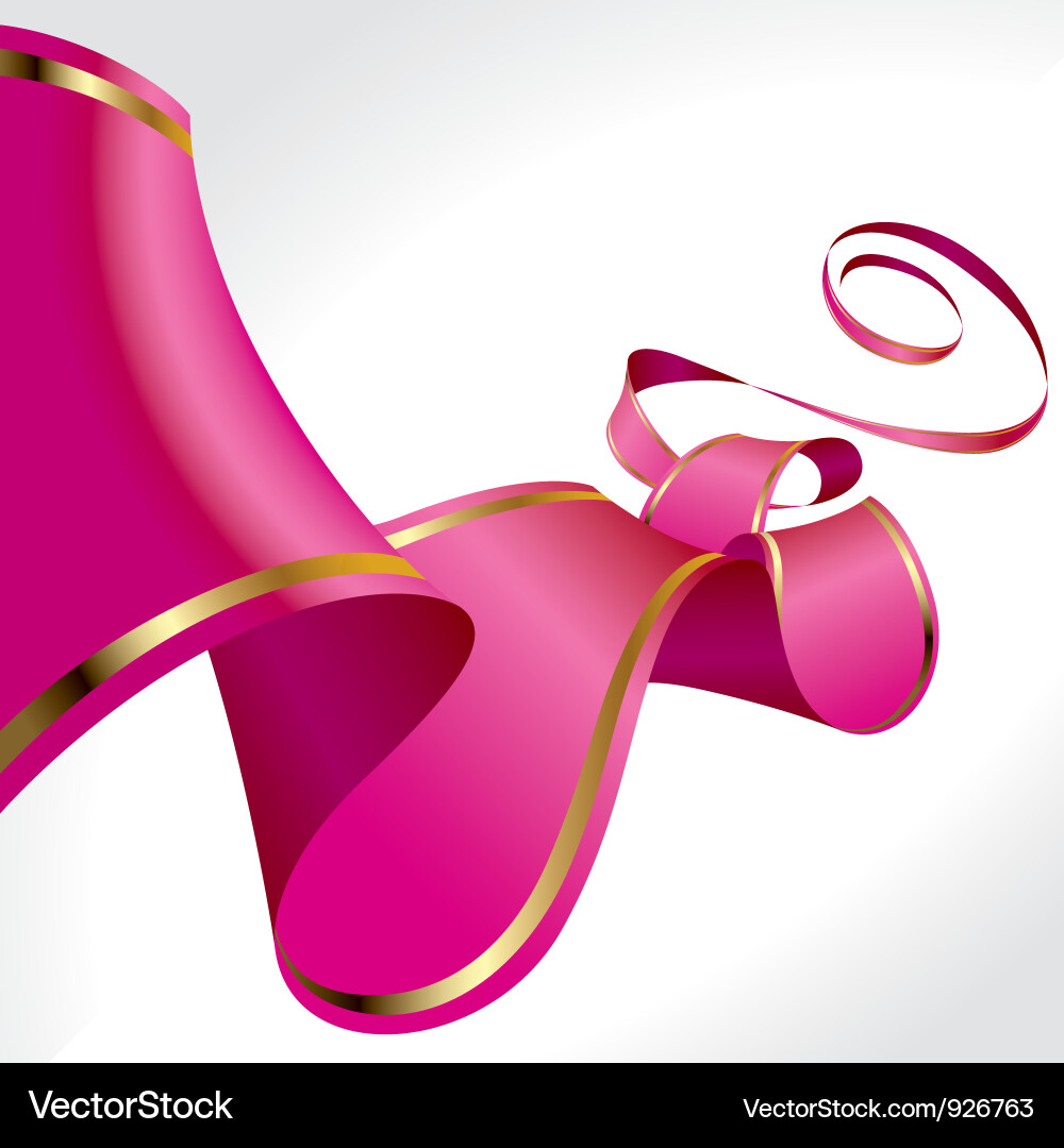 Pink ribbon Royalty Free Vector Image - VectorStock