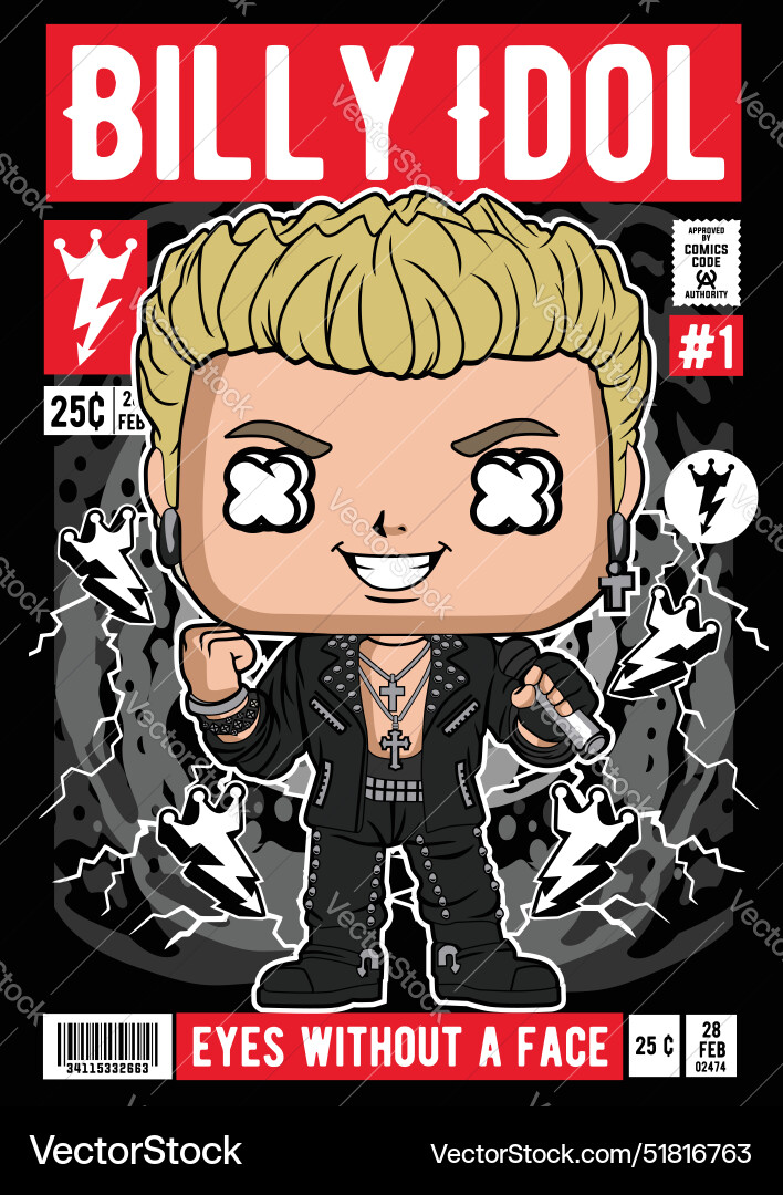 Pop art billy idol Royalty Free Vector Image - VectorStock