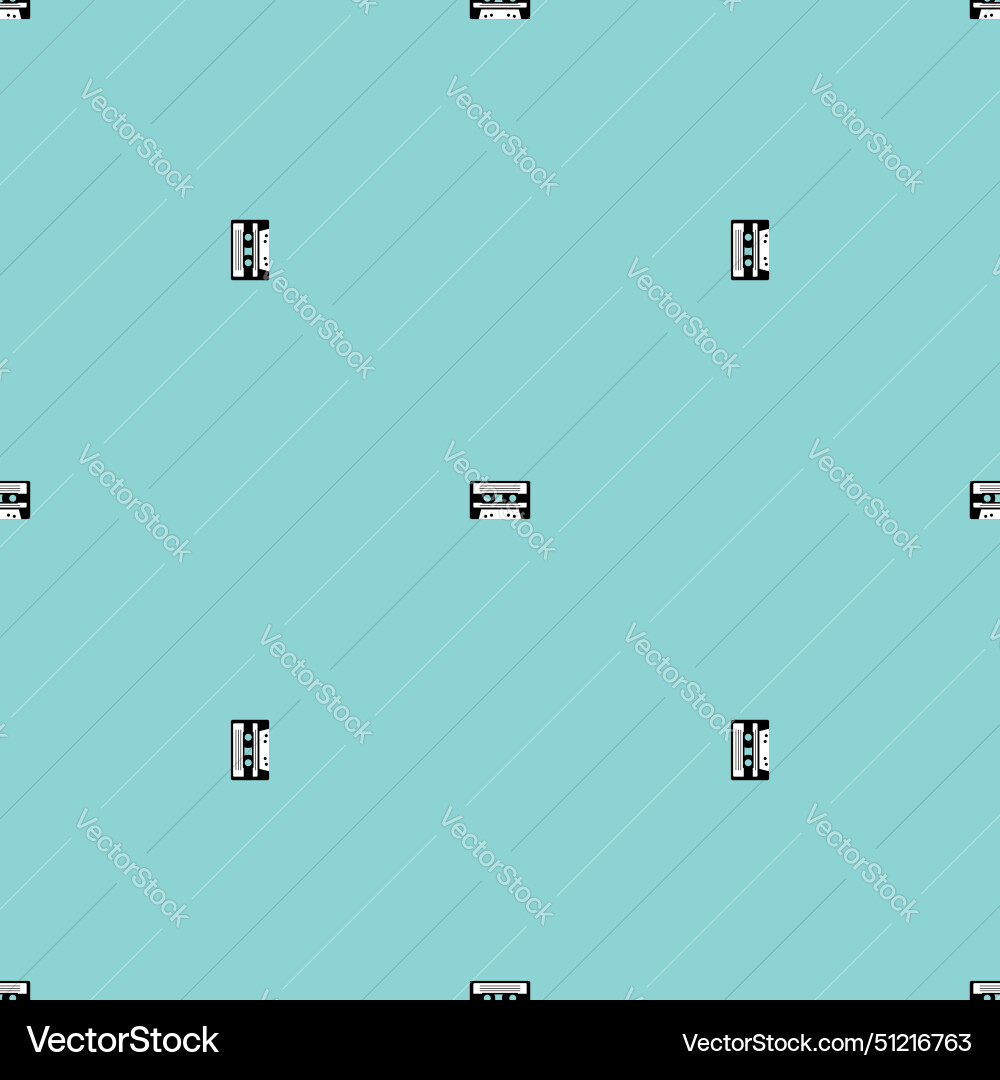 Retro cassette pattern seamless boombox Royalty Free Vector