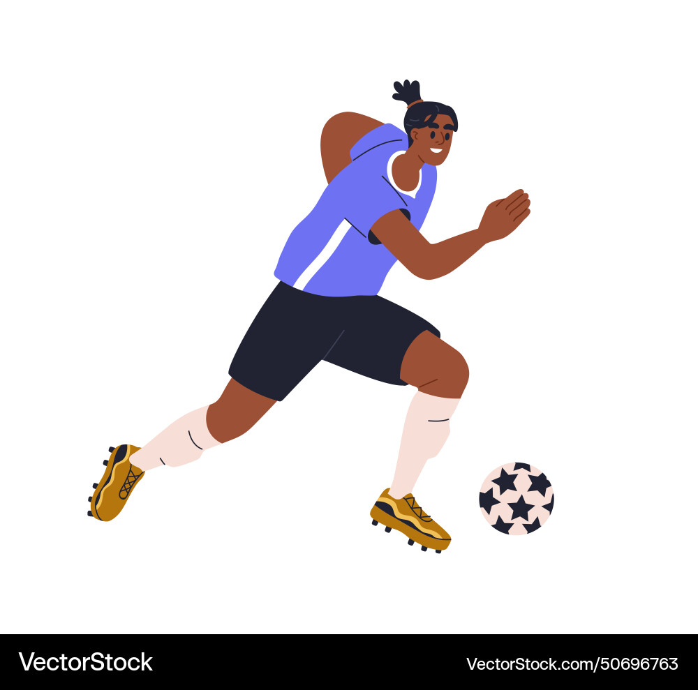 Soccer player playing football running Royalty Free Vector