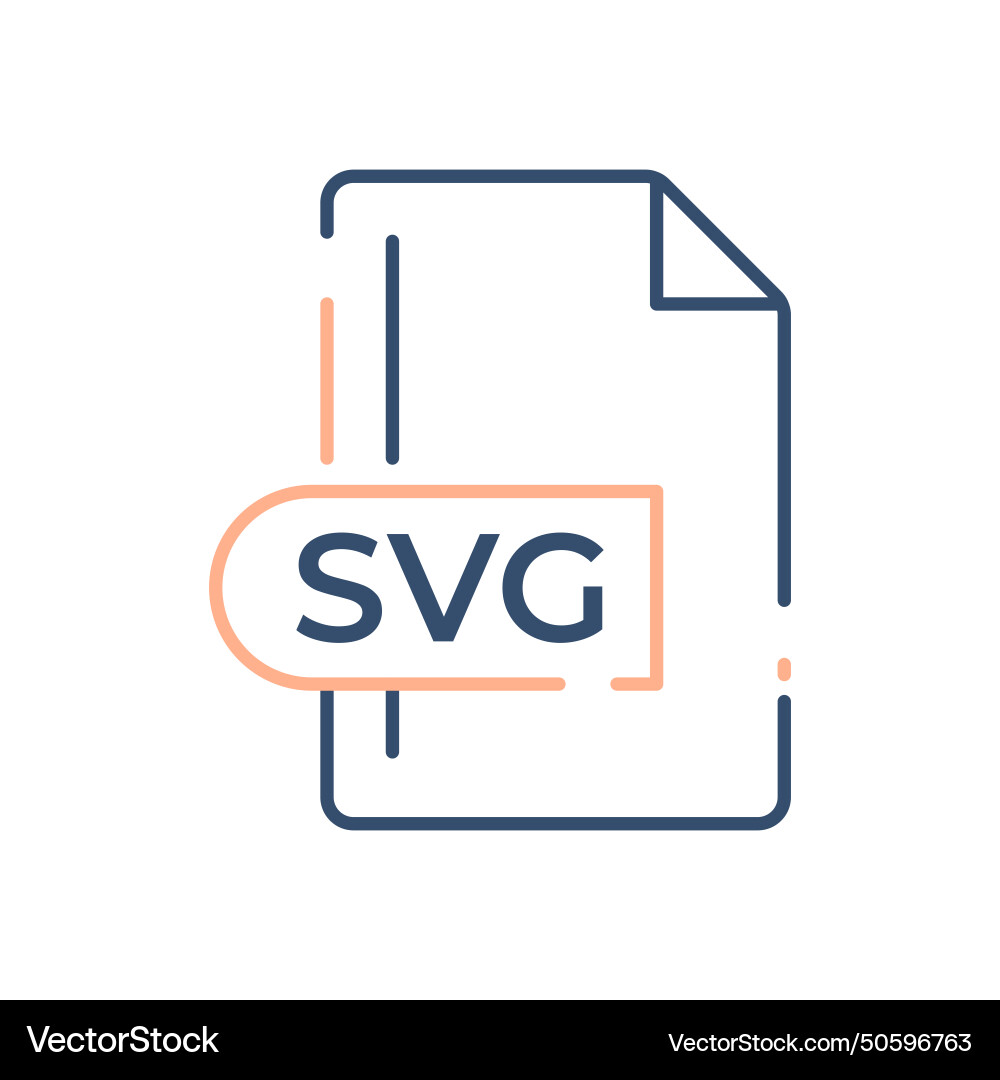 Svg file format icon extension line Royalty Free Vector