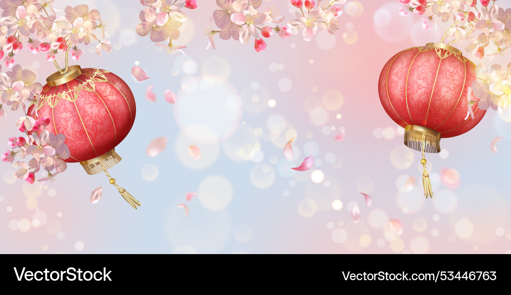 Traditional spring festival background Royalty Free Vector