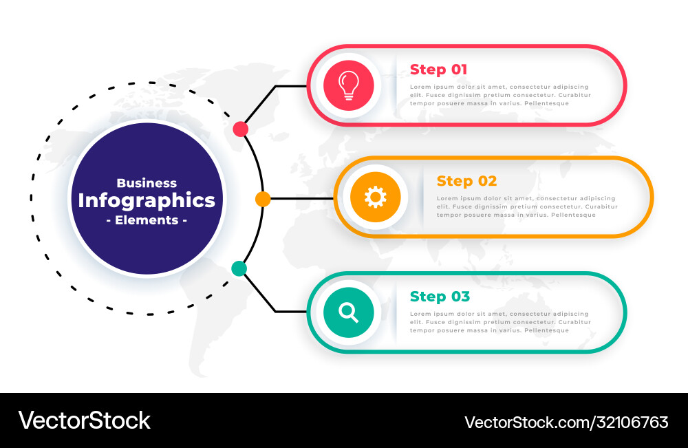 Tree steps modern business infographic template Vector Image