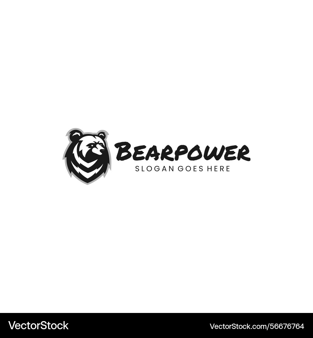Bear power mascot logo design Royalty Free Vector Image