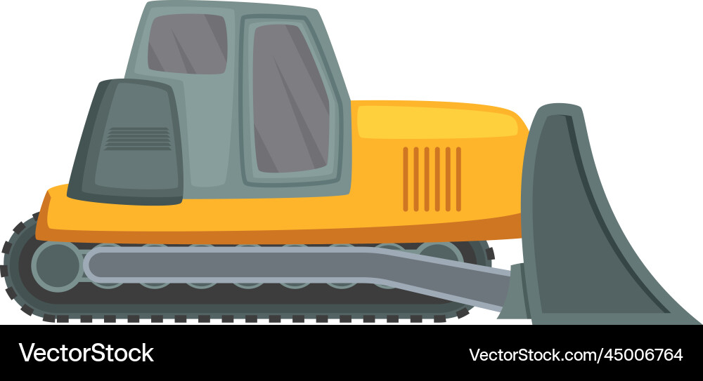 Bulldozer machine side view cartoon construction Vector Image