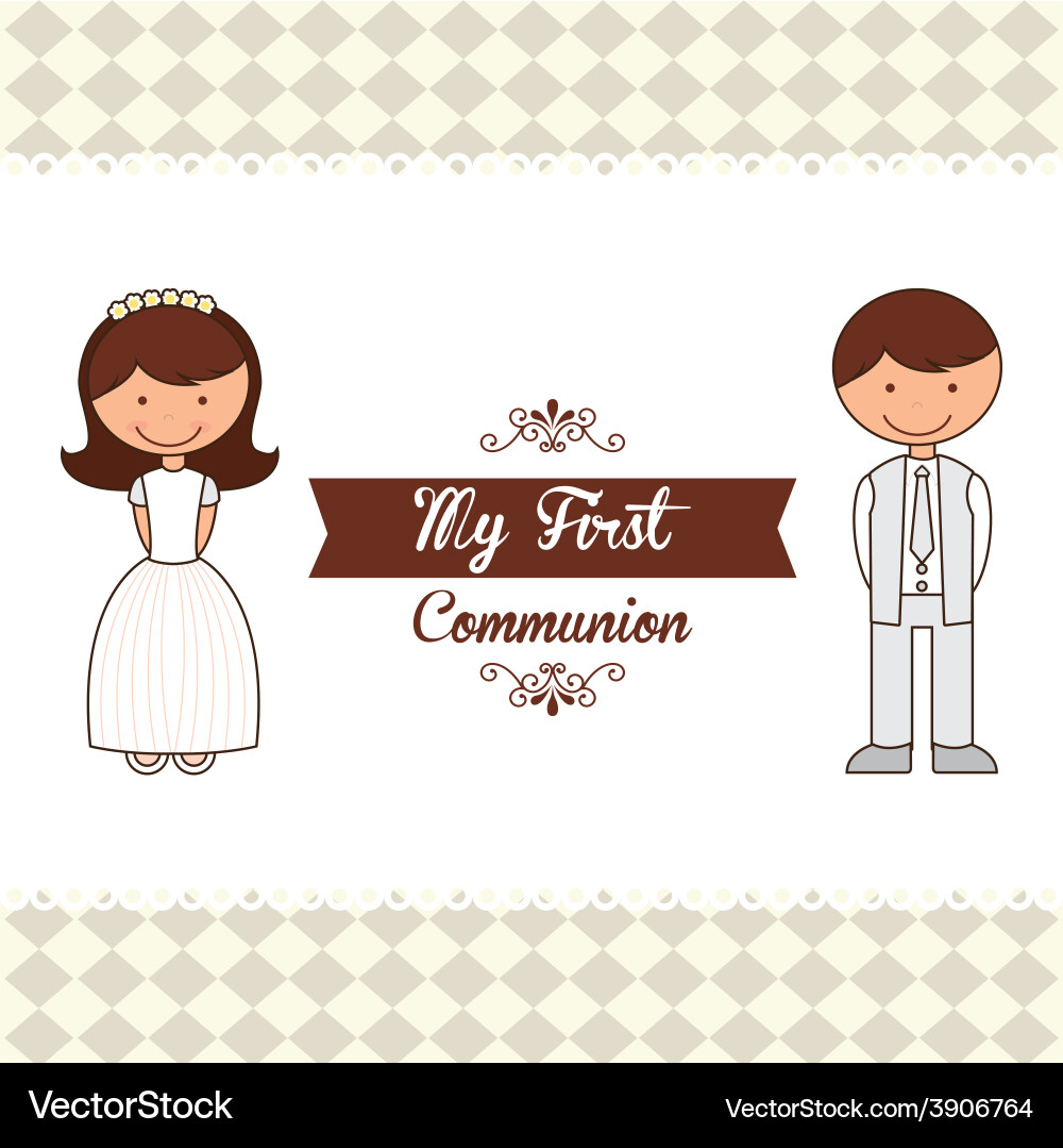 First Communion Celebration Royalty Free Vector Image