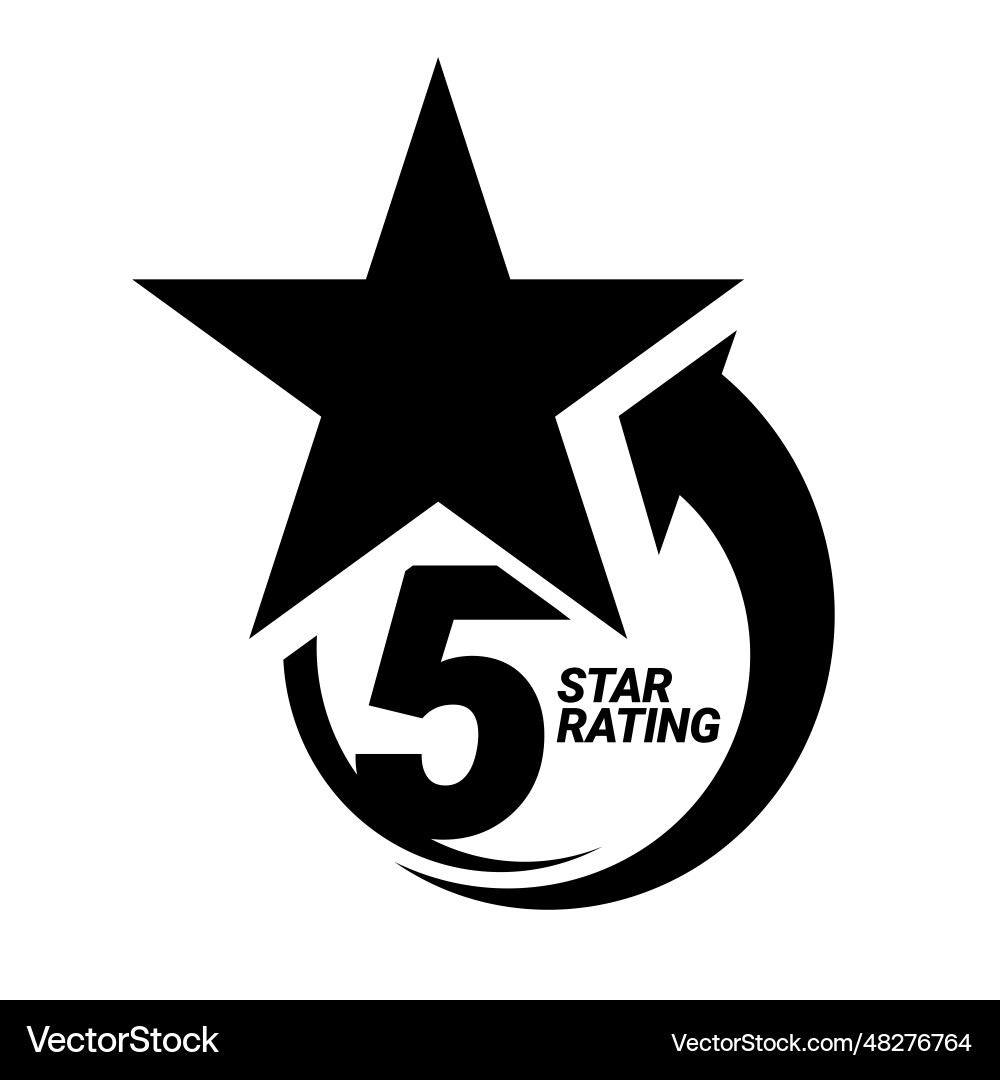 Five Star Rating Symbol Royalty Free Vector Image