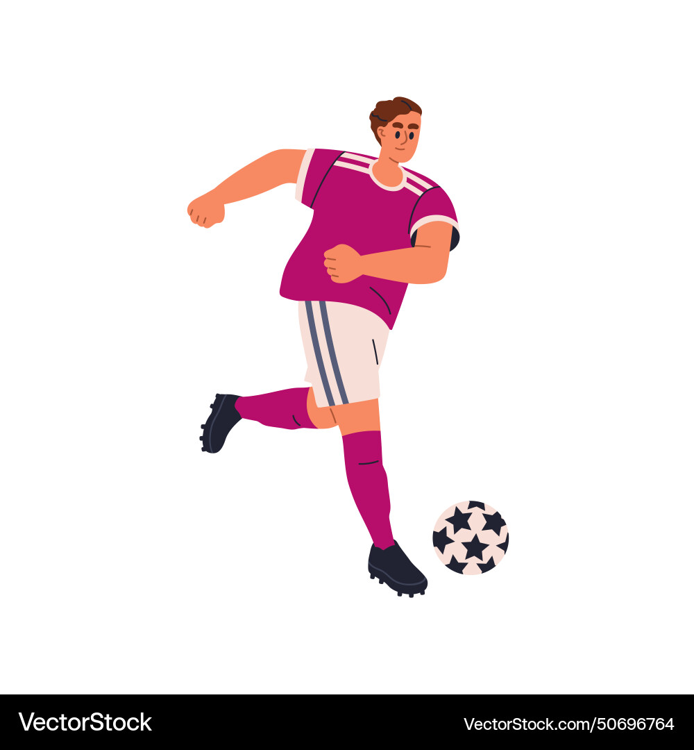 Football player playing running for kicking Vector Image