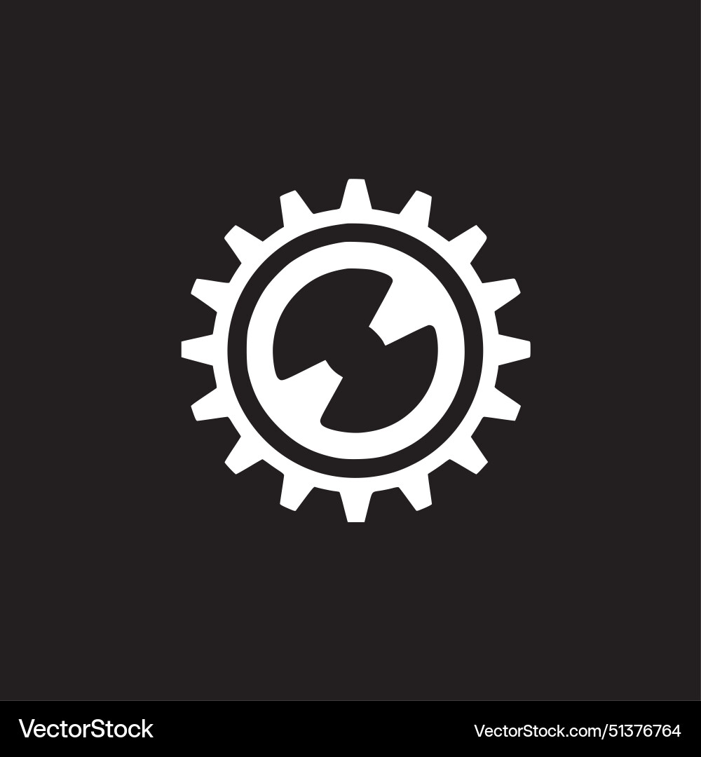 Gear - black and white isolated icon Royalty Free Vector