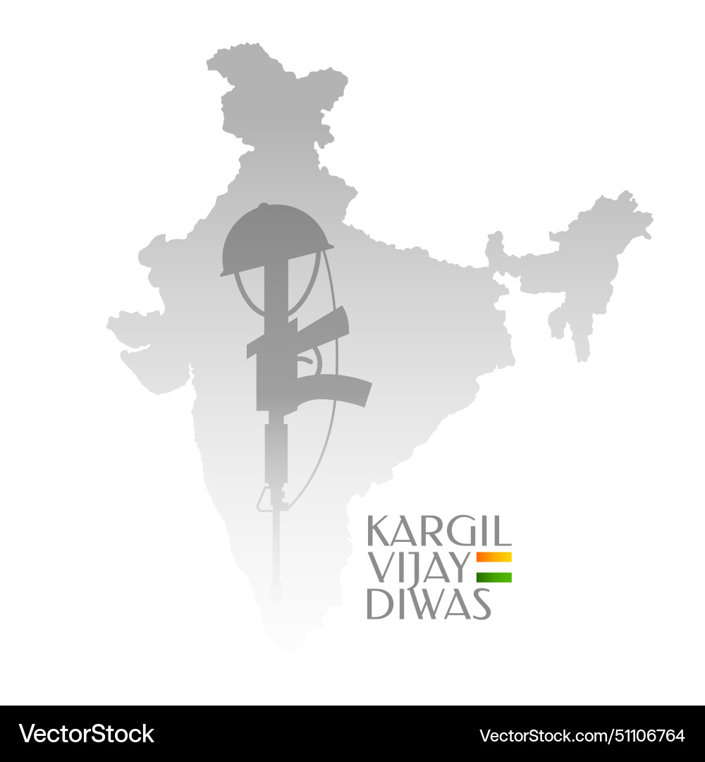 Kargil vijay diwas patriotic poster with nation Vector Image