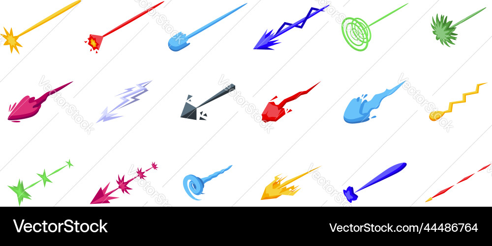 Laser Gun Beam Icon Set Royalty Free Vector Image