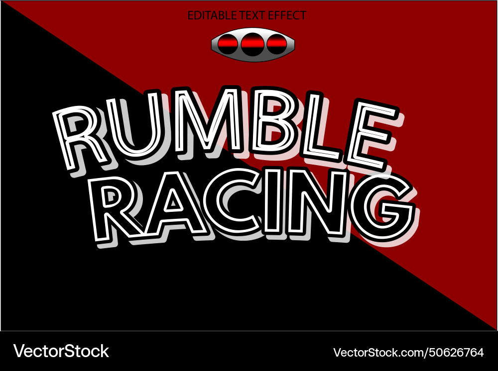 Rumble racing editable text effect 3 dimension Vector Image Rumble racing editable text effect 3 dimension Vector Image