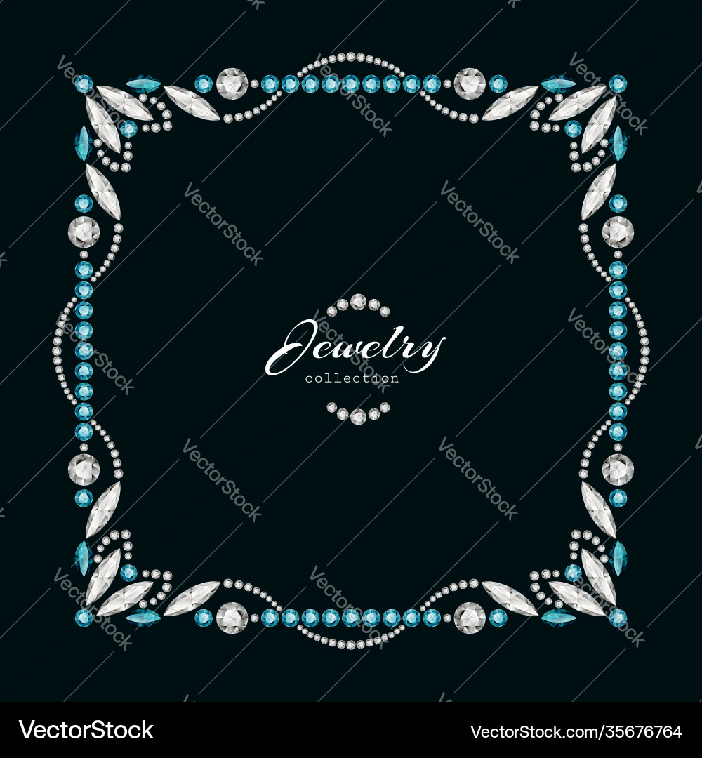 Vintage square frame with jewellery border Vector Image