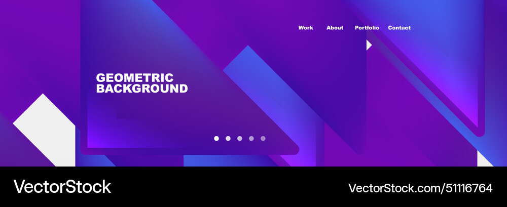Violet font on purple blue geometric bg with white