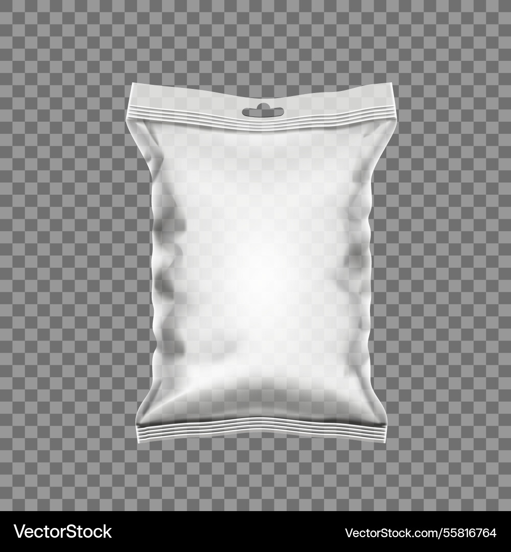 White blank foil food snack sachet bag packaging – Royalty-Free Vector ...
