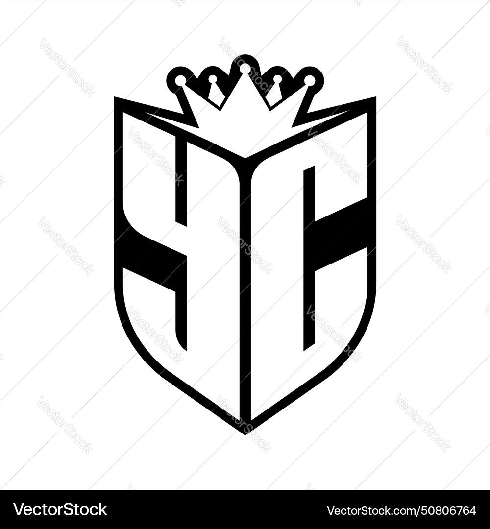 Yc letter bold monogram with shield shape Vector Image