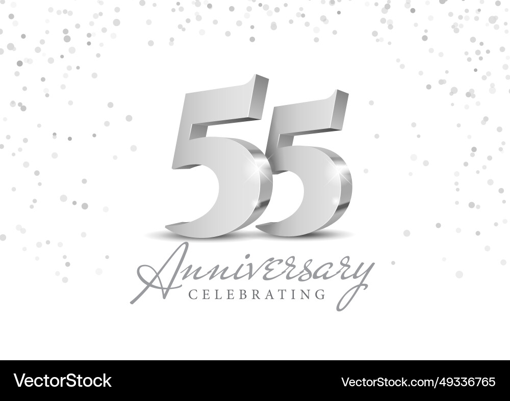 Anniversary 55 gold 3d numbers Royalty Free Vector Image