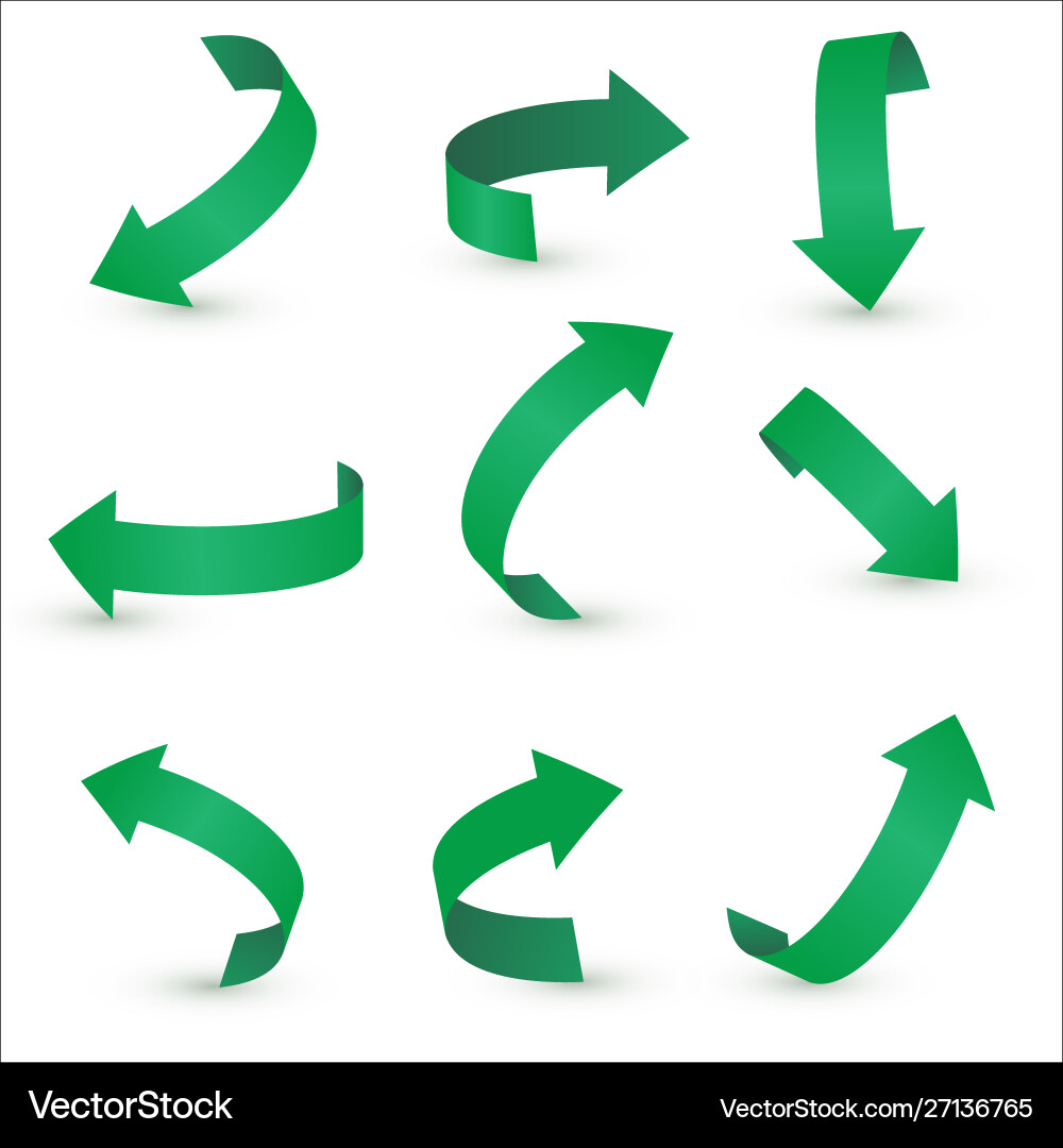 Arrow stickerst various angles and directions 3d Vector Image