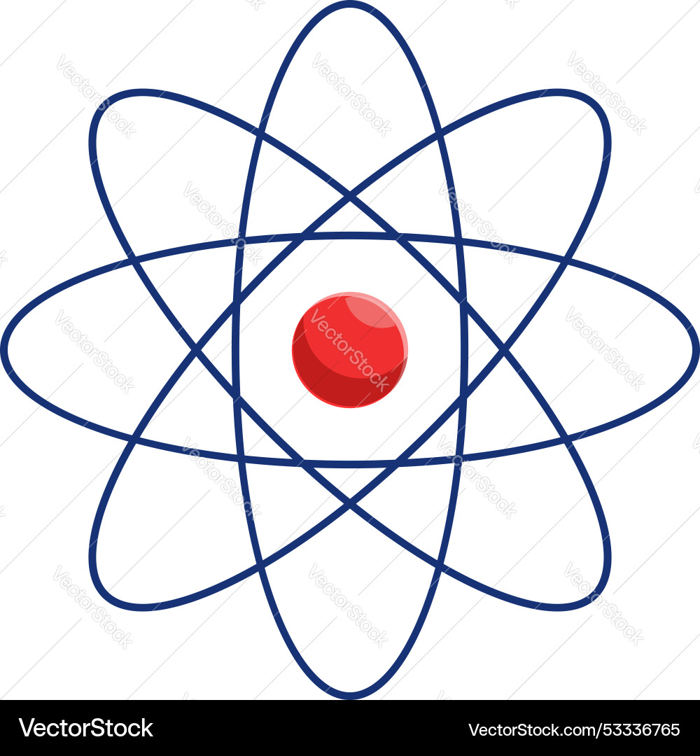 Atom icon representing chemistry and physics Vector Image