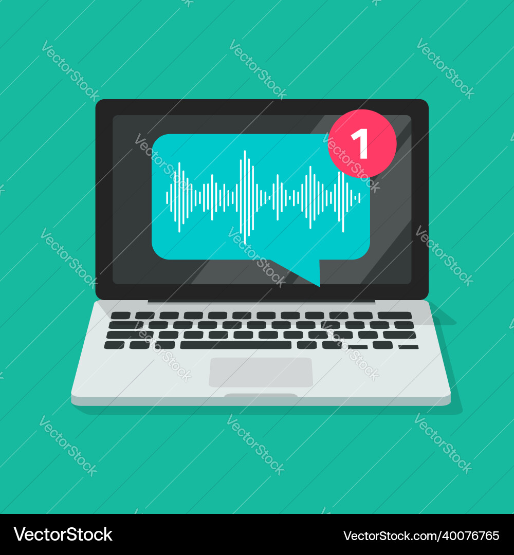 Audio voice message chat record icon Royalty Free Vector