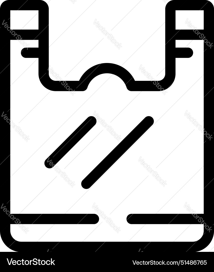 Black and white plastic bag icon Royalty Free Vector Image
