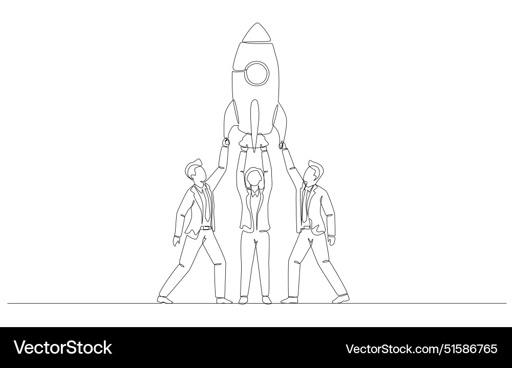 Businesspeople holding rocket to prepare launch – Free Vector | VectorStock