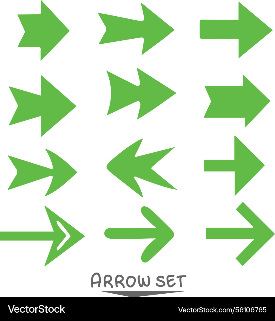 Green arrow icon on white background Royalty Free Vector