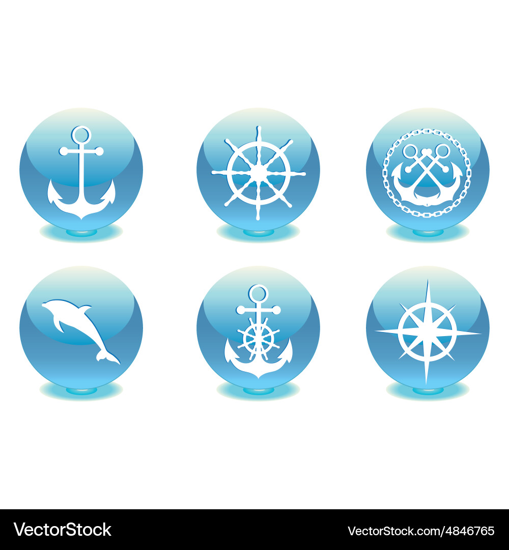 Marine Symbols & Icons Royalty Free Vector Image
