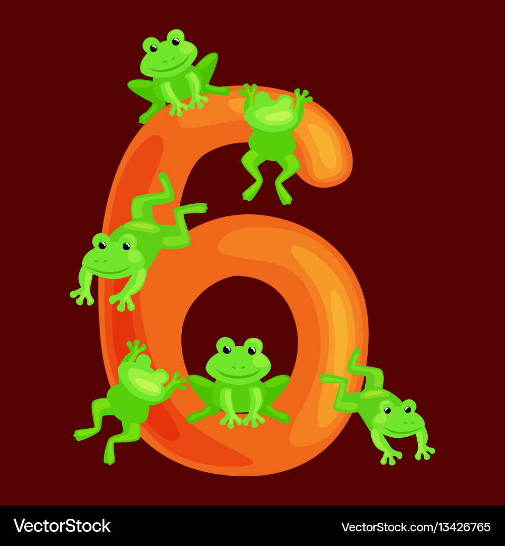 Ordinal numbers six for teaching children counting