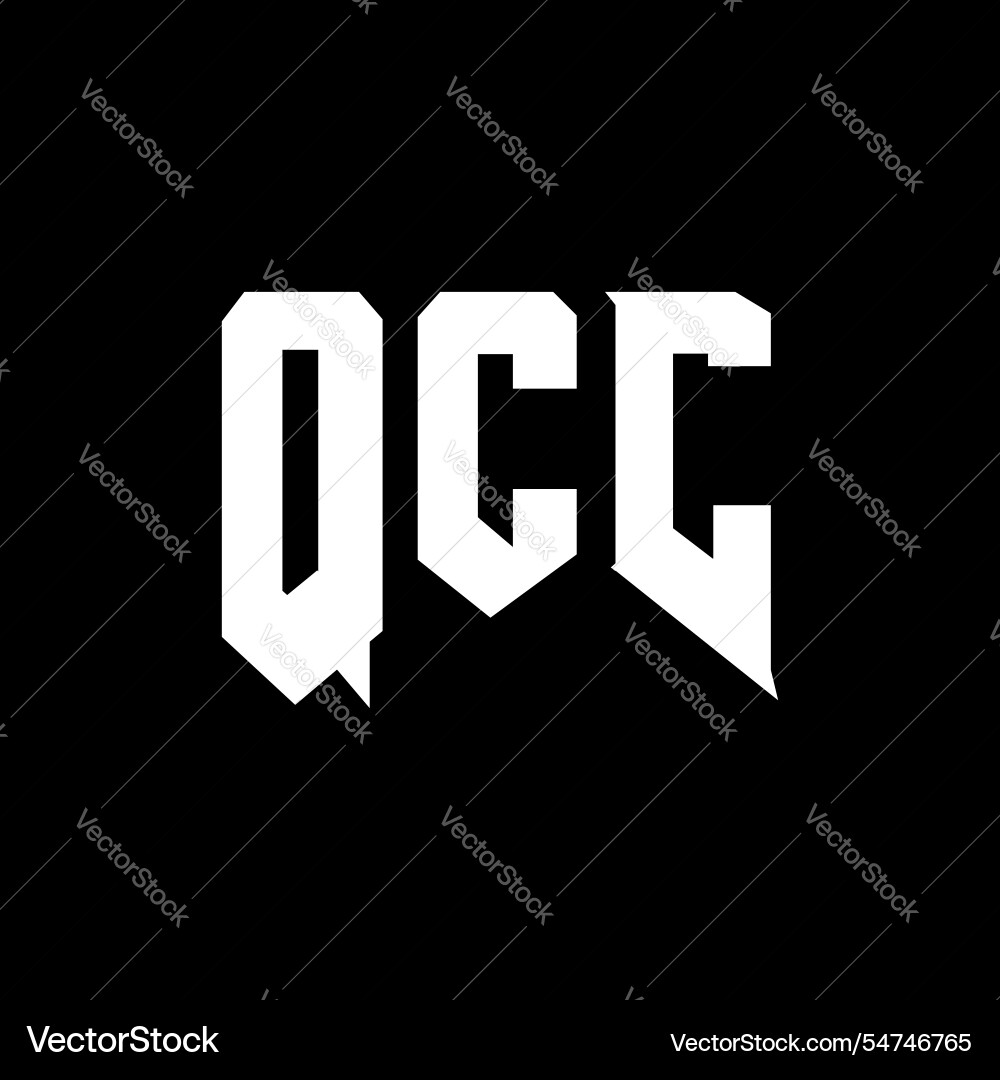 Qcc letter logo design for technology company Vector Image