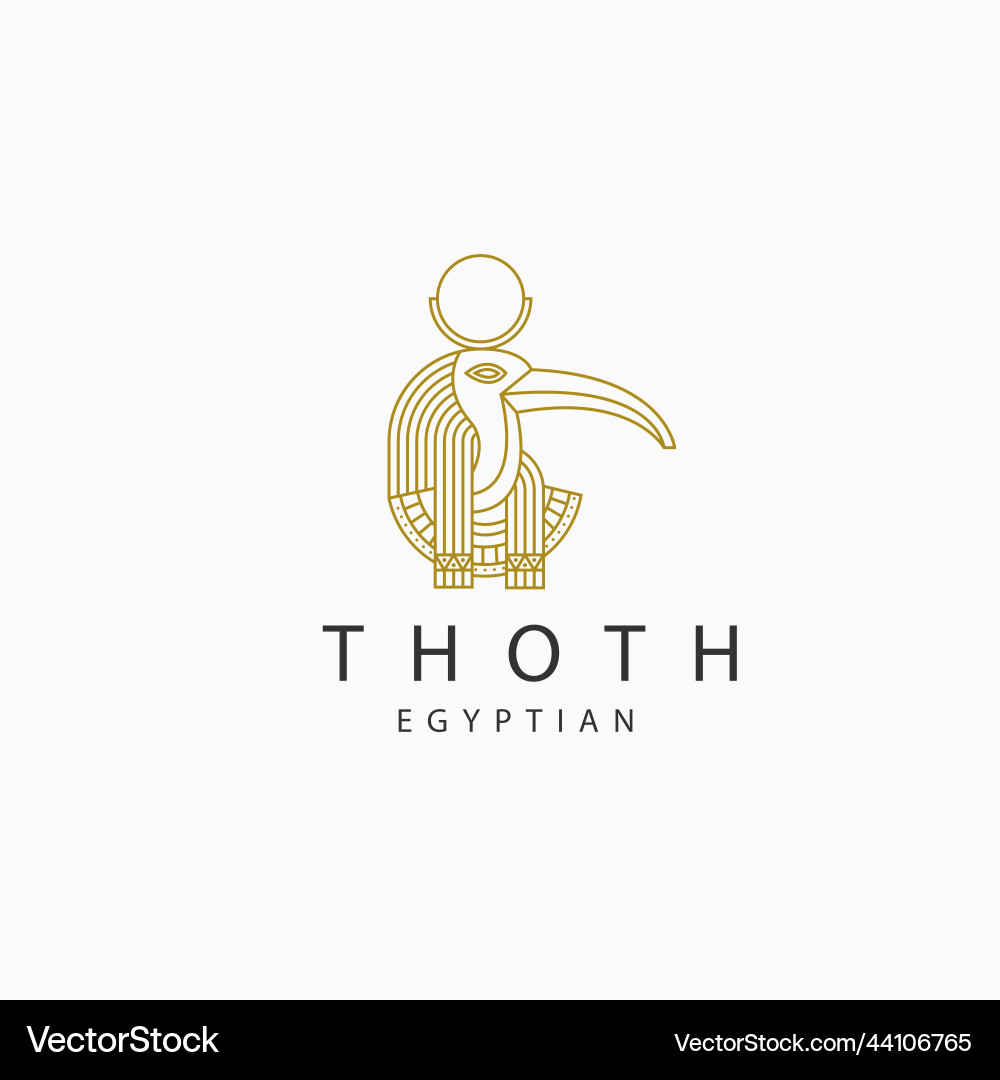 Thoth egyptian goddes line style logo template Vector Image