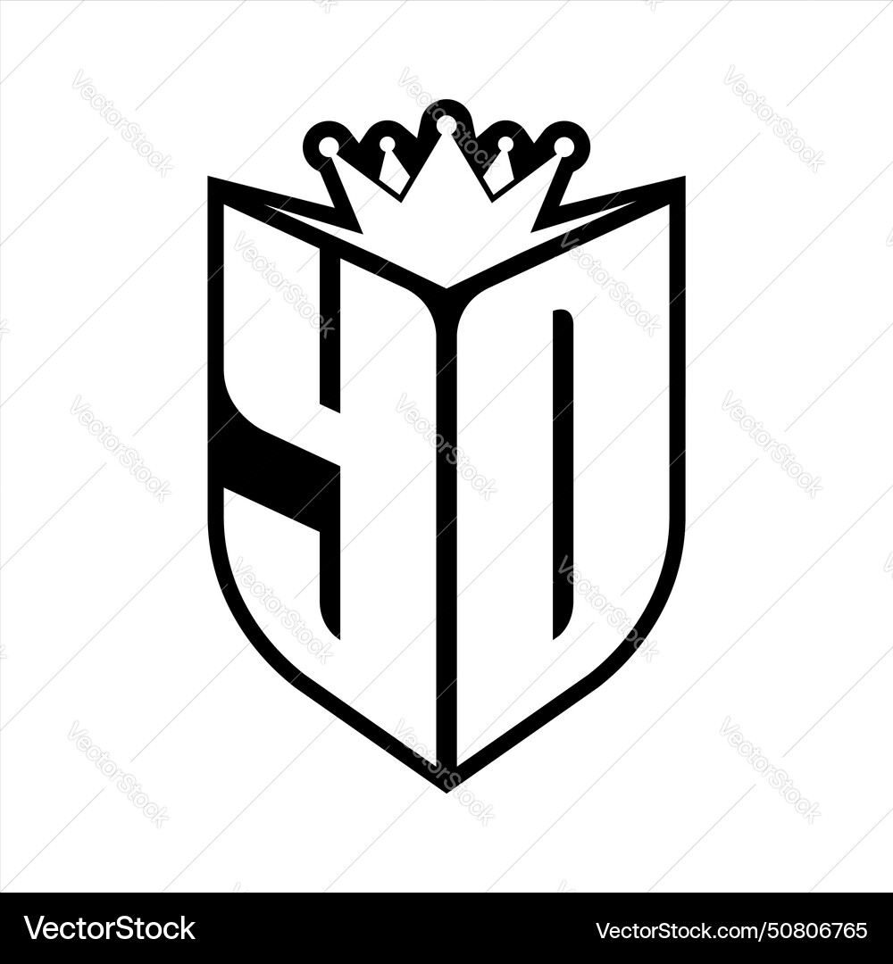 Yd letter bold monogram with shield shape Vector Image