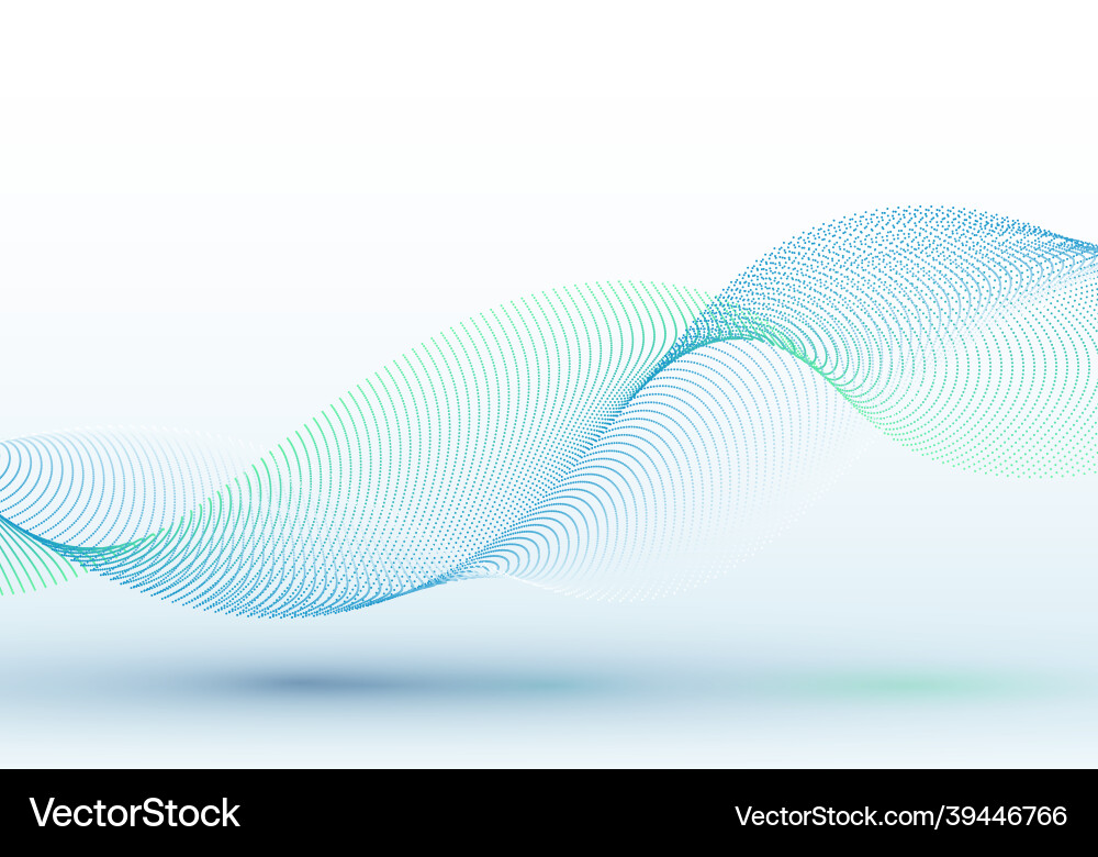 Abstract Blue Particle Waves Royalty Free Vector Image